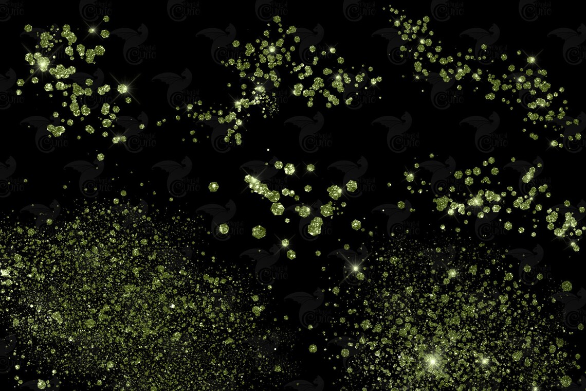 Green Pixie Dust Overlays Ultra Fine Glitter Clip Art in Png - Etsy