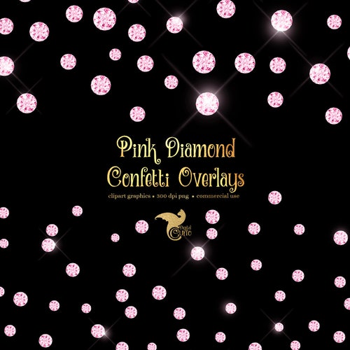 Pink Diamond Confetti Overlays Digital Diamond Clip Art Png - Etsy