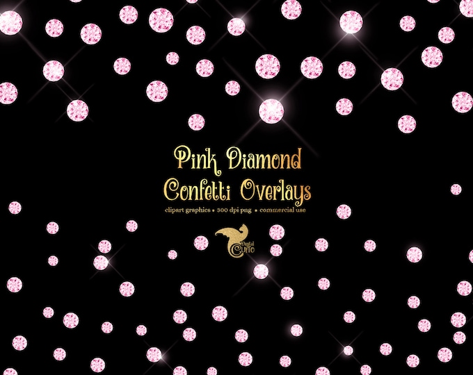 Diamond Clip Art, Diamond Overlays, Diamond Confetti, Rhinestone ...
