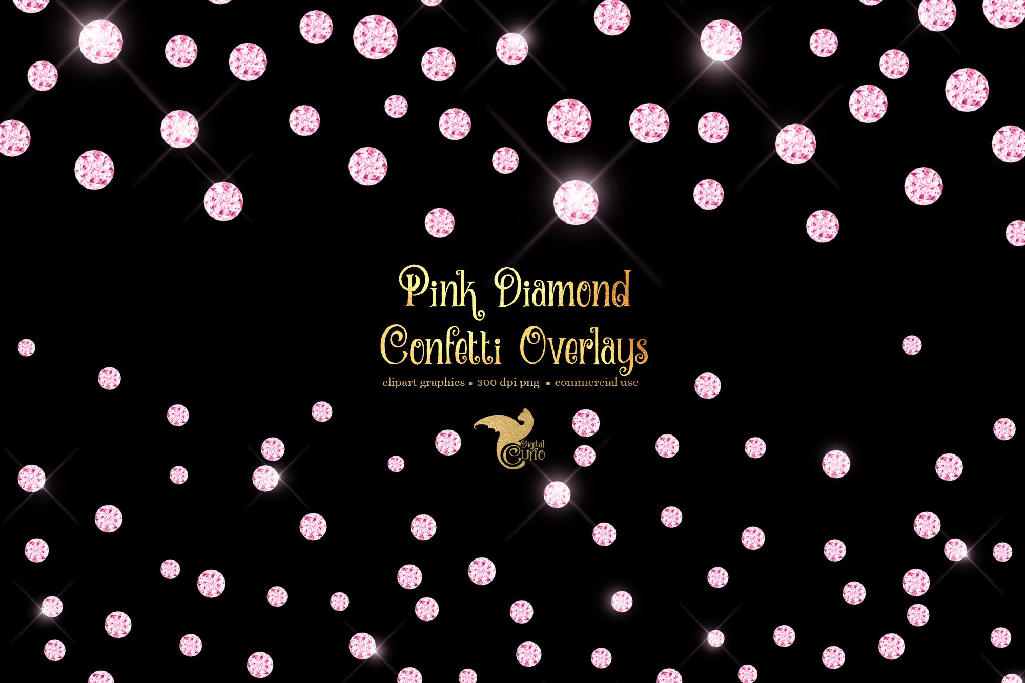Pink Diamond Confetti Overlays Digital Diamond Clip Art Png - Etsy ...