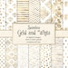 Gold and White Digital Paper, Seamless Gold Foil Backgrounds, Gold ...