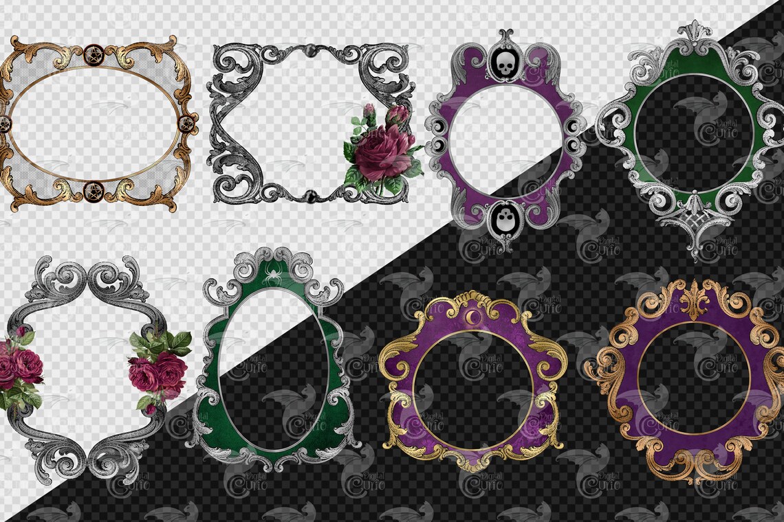 Ornate Witch Frames Clipart Vintage Antique Royal Frames With - Etsy