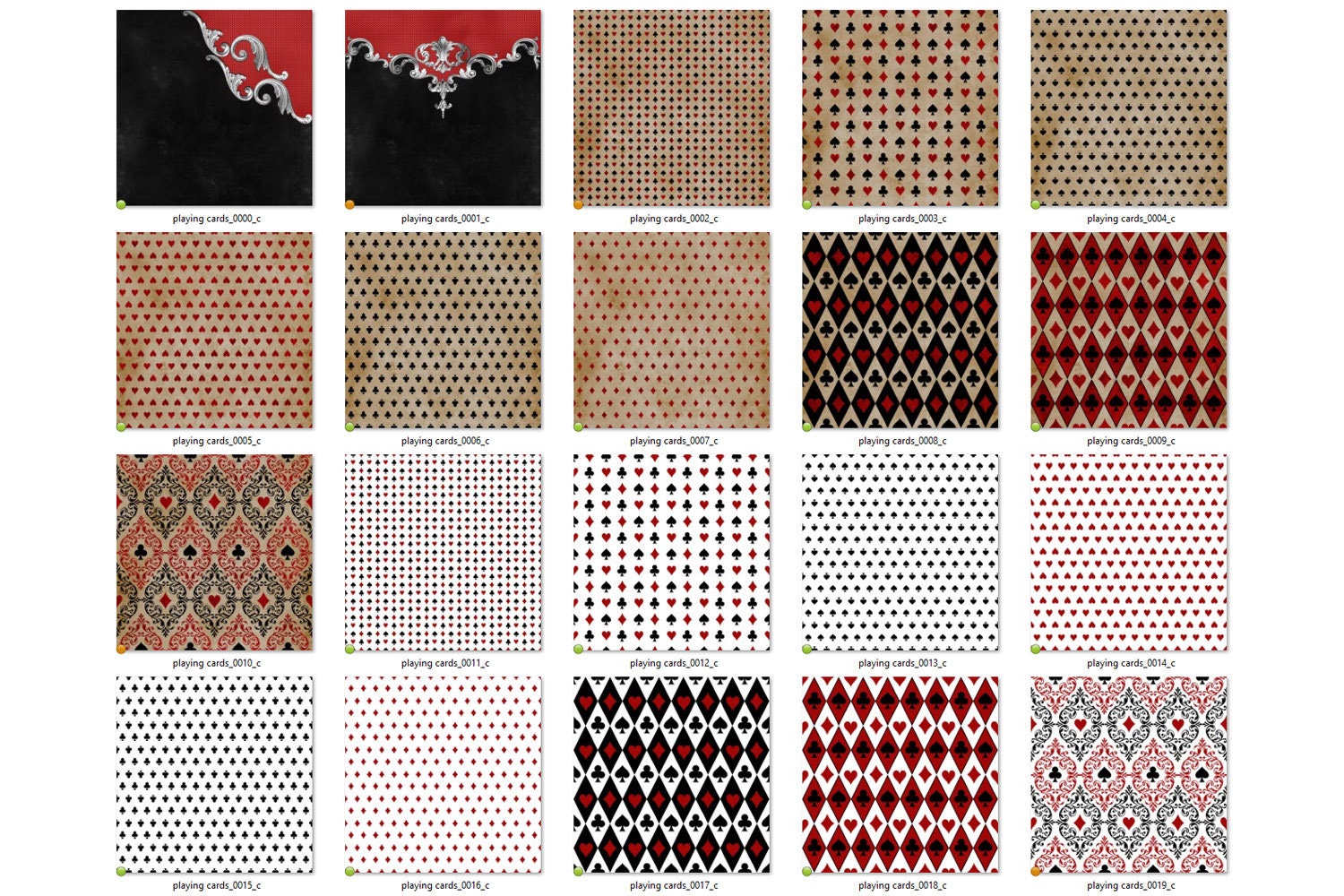 Playing Cards Digital Paper Seamless Card Patterns With | Etsy