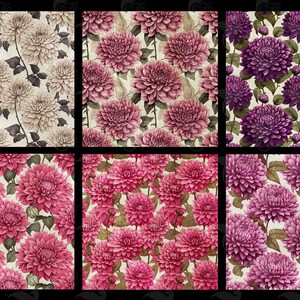 Vintage Dahlia Digital Paper – Seamless Floral Patterns (digital ...