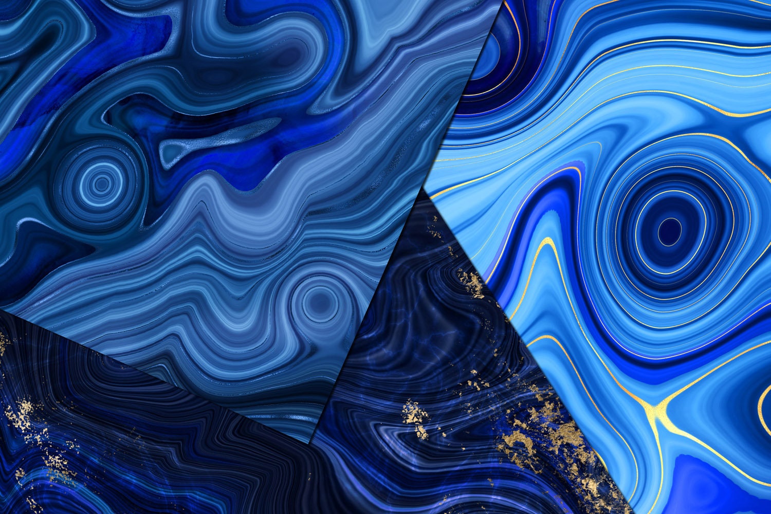 Lapis Lazuli Digital Paper – Gold Foil Agate Textures (digital Download ...