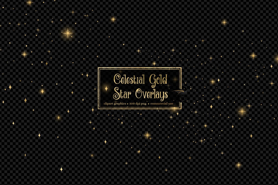 Celestial Gold Star Overlays Starry Night Gold Star Clusters - Etsy Canada