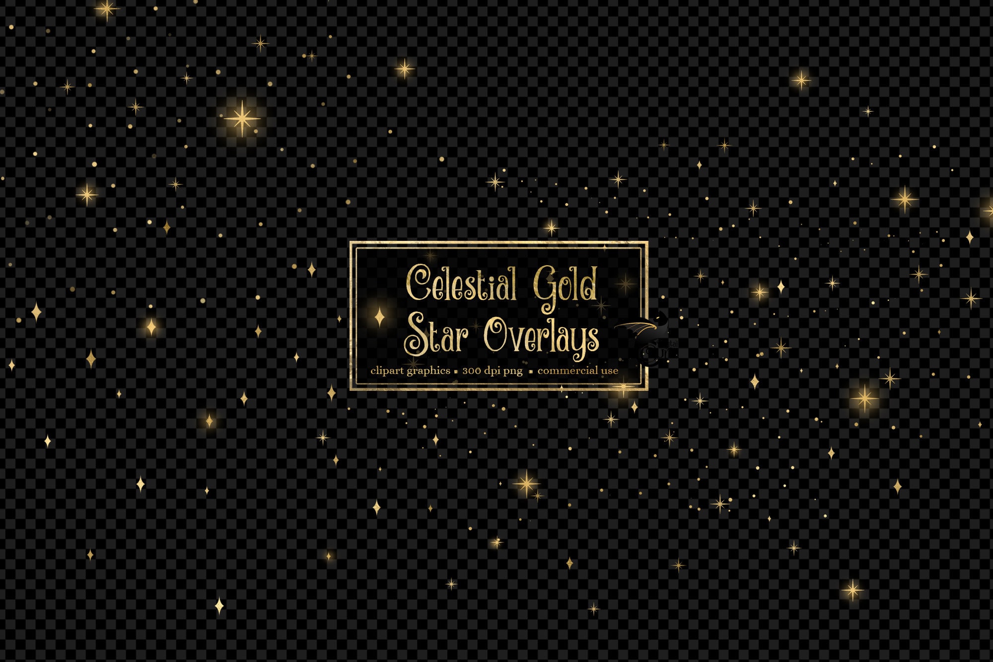Celestial Gold Star Overlays starry night gold star clusters | Etsy