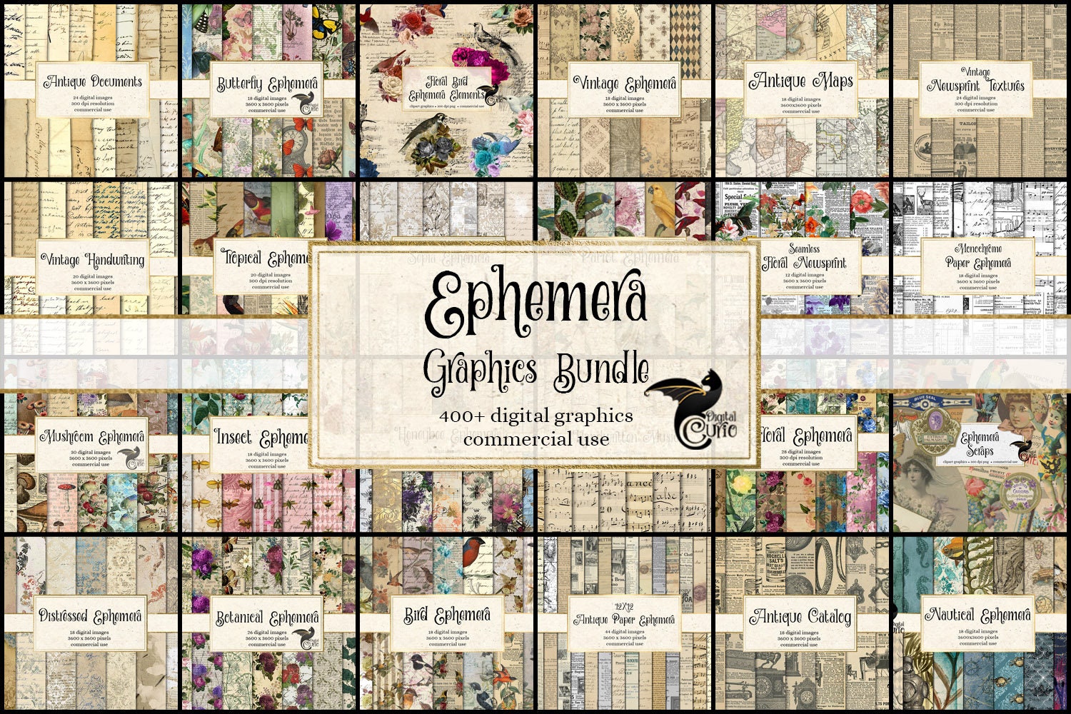 Card Making & Stationery Vintage Ephemera Bundle Materials Paper etna ...