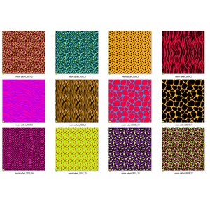 Neon Safari Digital Paper, Seamless Animal Skin Patterns With Tiger ...