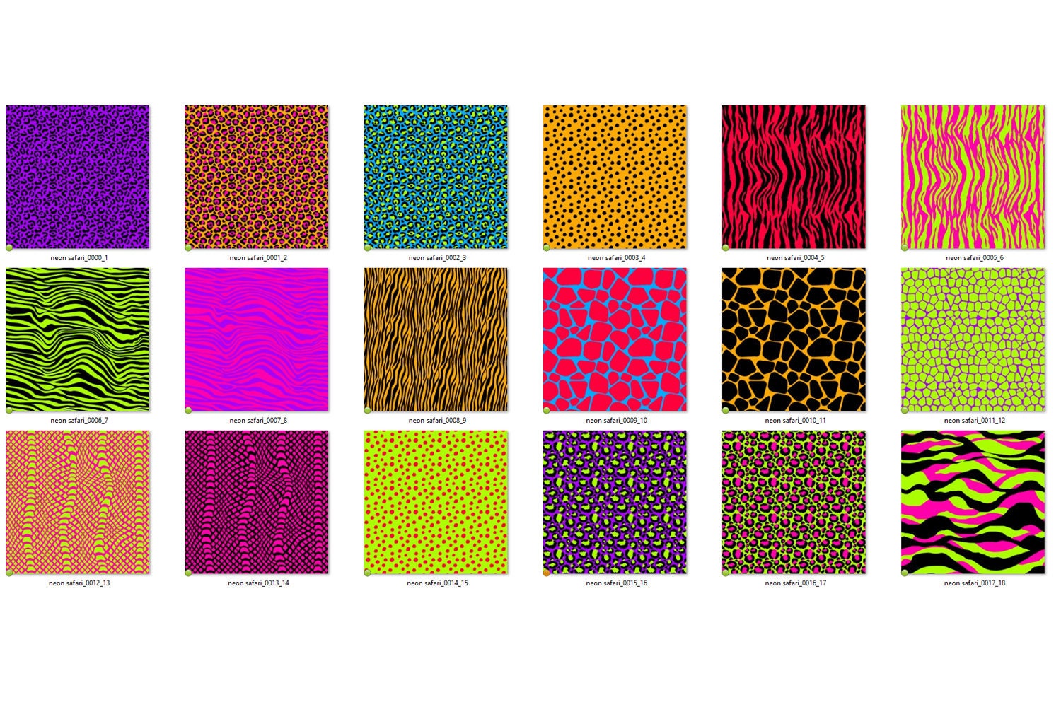Neon Safari Digital Paper, Animal Print Patterns (digital Download) - Etsy