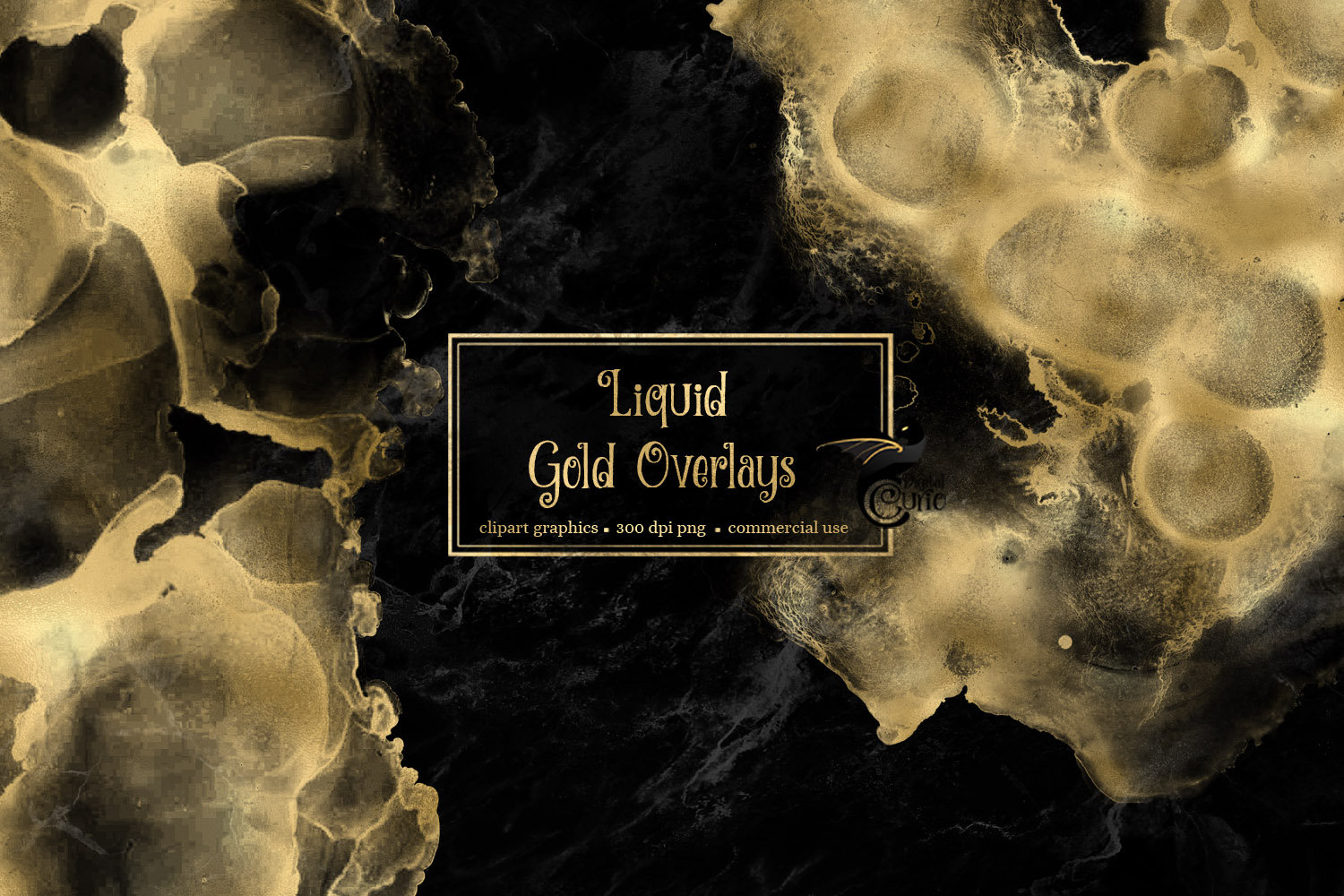 Liquid Gold Ink Overlays, Transparent PNG Clipart (digital Download) - Etsy