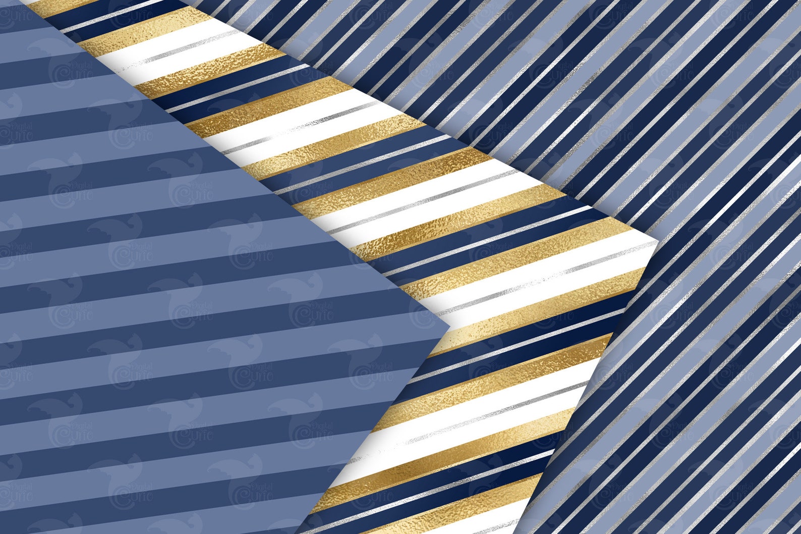 Blue Christmas Stripes Digital Paper Seamless Navy Blue - Etsy