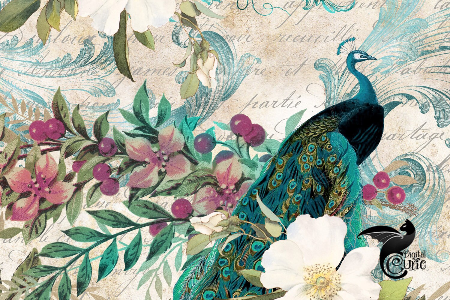 Peacock Dream Digital Paper Seamless Peacock Patterns and - Etsy