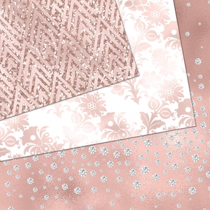 Glitzy Blush Digital Paper, Seamless Blush Pink Patterns and Textures ...
