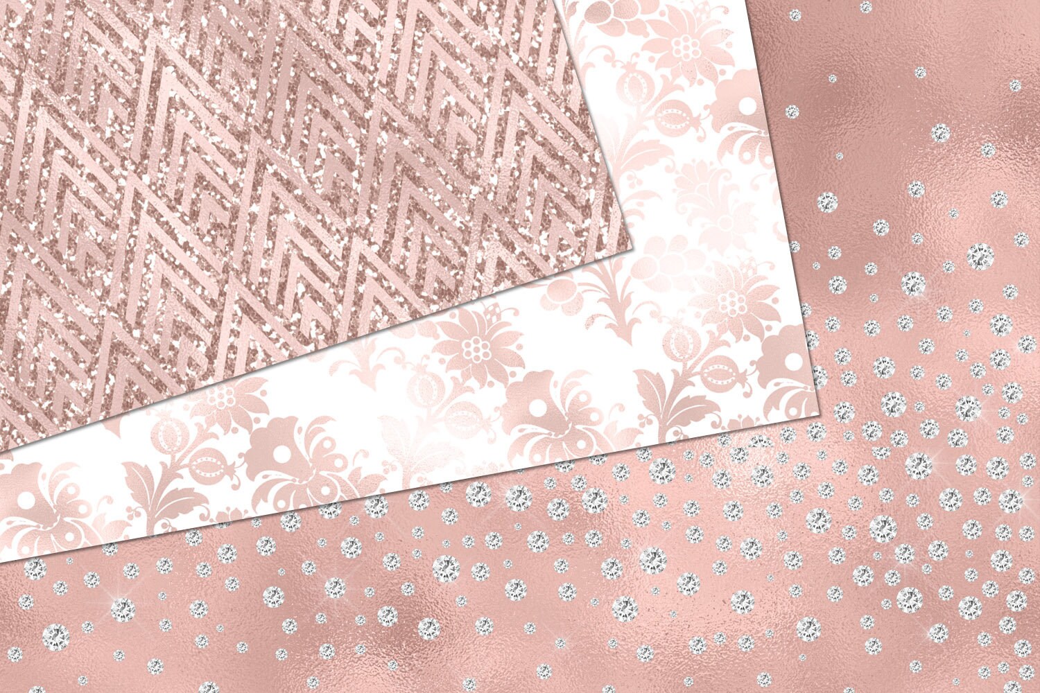 Glitzy Blush Digital Paper Seamless Blush Pink Patterns and - Etsy