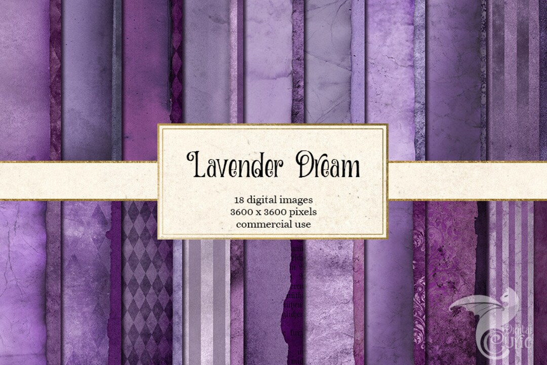 Lavender Dream Digital Paper, Purple Vintage Texture (digital Download ...
