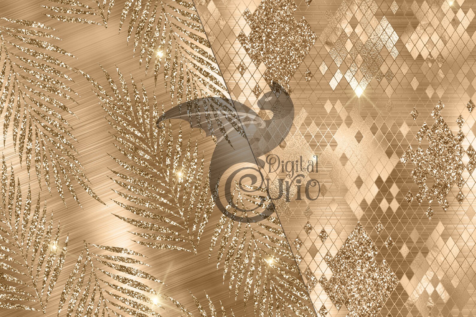 Gold Glitter Animal Print Digital Paper - Seamless Glam Luxury Textures ...