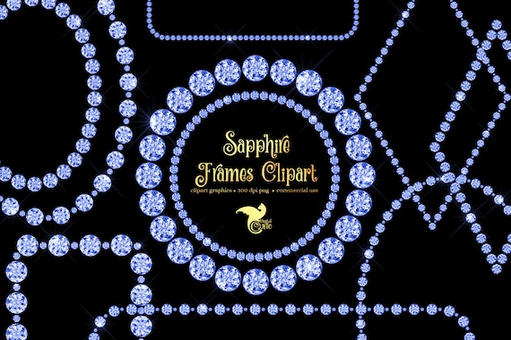 Sapphire Frames Clipart Glam Wedding Bling Frame Clip Art Png - Etsy