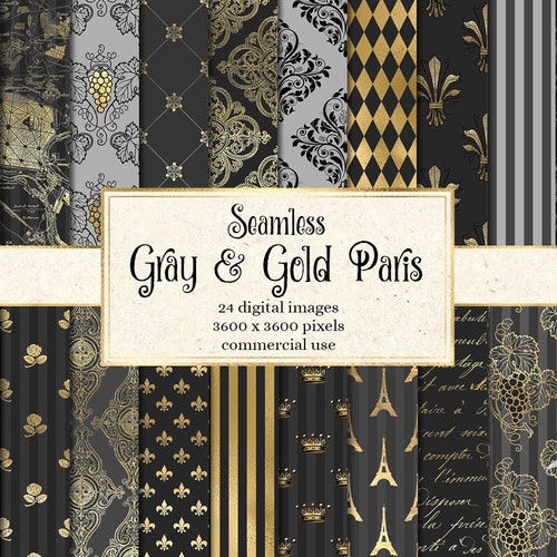 Burgundy and Gold Paris Digital Paper Seamless French - Etsy