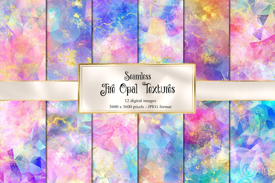 Seamless Fire Opal Textures, Jewel Rainbow Texture Backgrounds ...