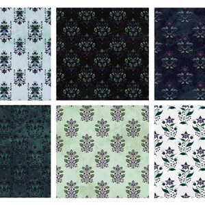 Nightshade Damask Digital Paper - Seamless Gothic Background Patterns ...