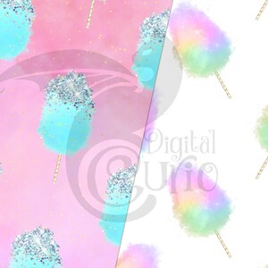 Cotton Candy Sparkle Digital Paper - Seamless Rainbow Pastel Textures ...