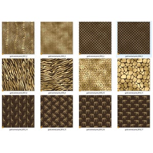 Gold Animal Skins Digital Paper - Seamless African Animal Print ...