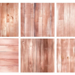 Rose Gold Wood Digital Paper, Printable Scrapbook Paper, Rustic Wood ...