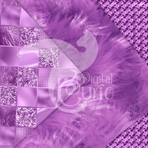 Luxury Purple Textures Digital Paper, Seamless Purple Glitter, Purple ...
