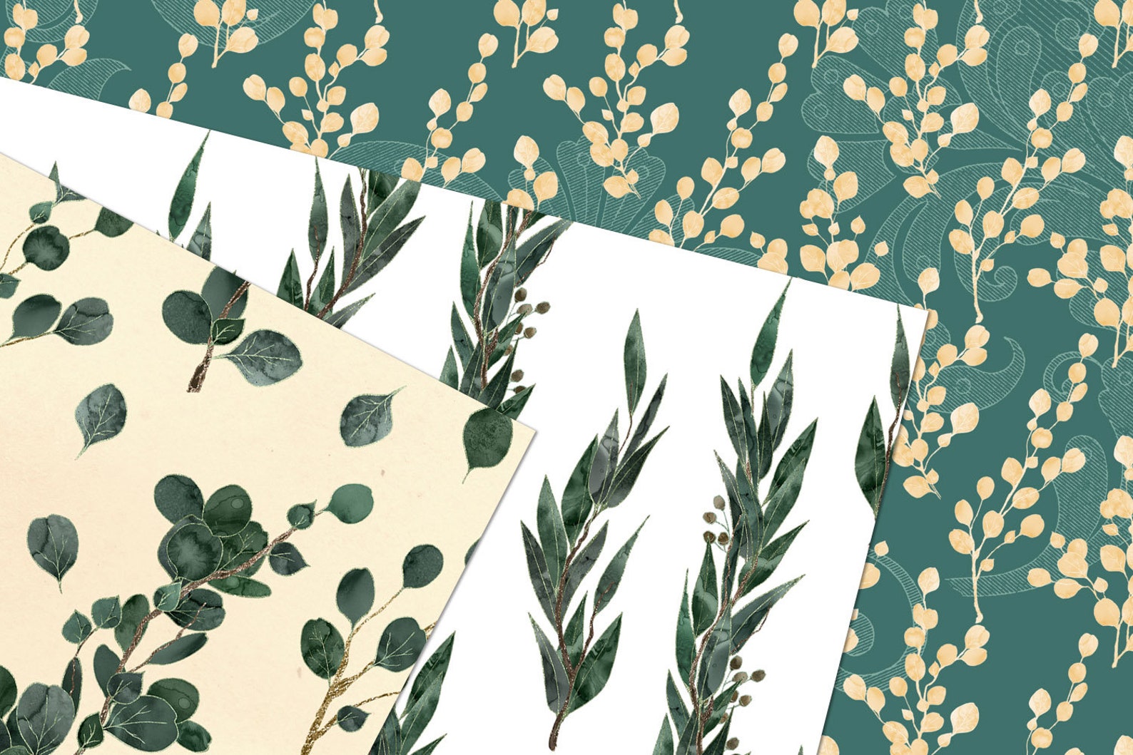 Eucalyptus Digital Paper Seamless Eucalyptus Patterns for - Etsy