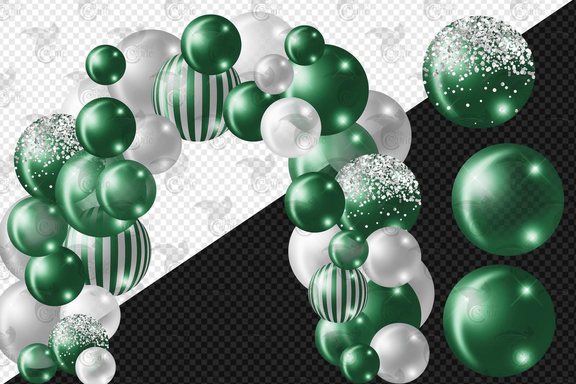 Emerald and Silver Balloon Arch Clipart Green Balloon Png - Etsy Canada