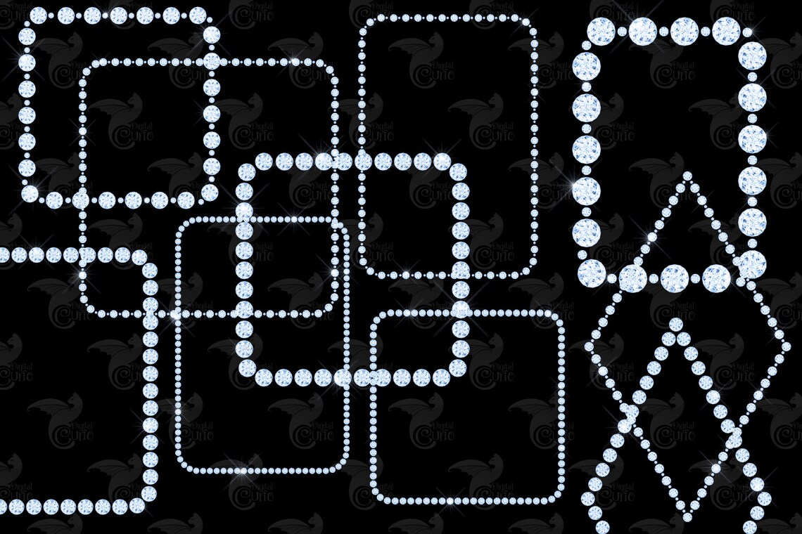 Blue Diamond Frames Clipart Glam Wedding Bling Frame Clip Art - Etsy Canada