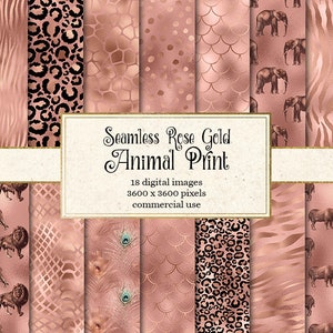 Rose Gold Animal Skins Digital Paper Seamless African Animal - Etsy