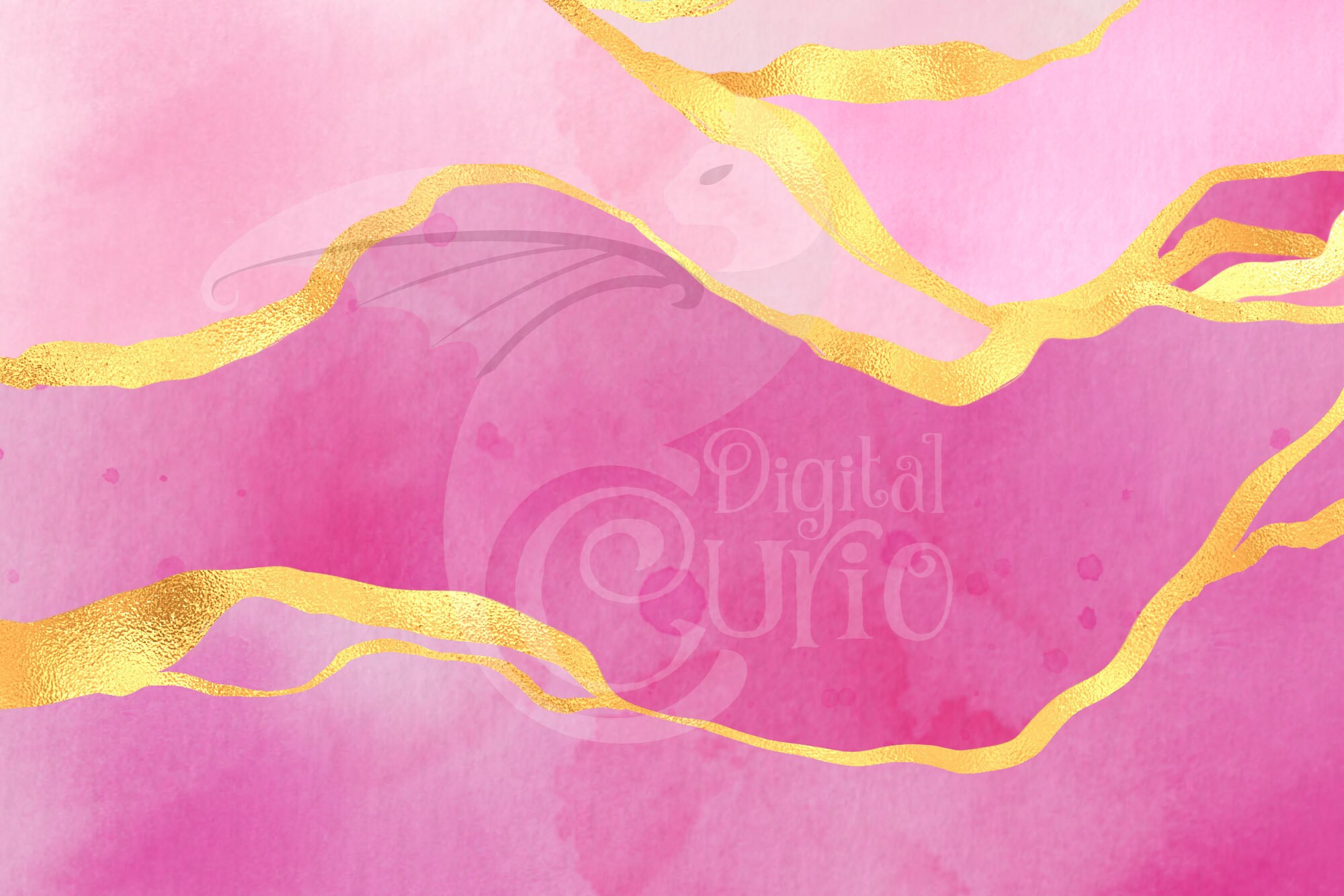 Pink Painted Agate Borders Digital Watercolor Geode PNG - Etsy