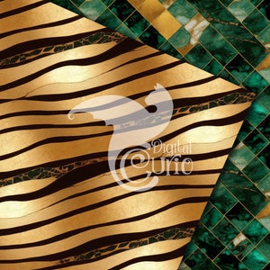 Retro Emerald Jungle Digital Paper, Seamless Textures With Jungle ...