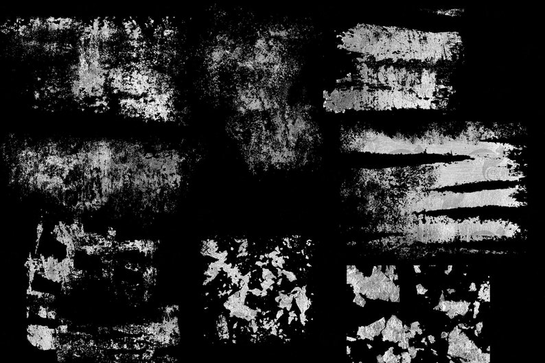 Silver Flake Overlays Clip Art Faux Silver Foil Digital - Etsy