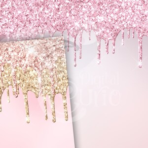 Pale Pink Glitter Drips Digital Paper, Printable Scrapbook Paper ...
