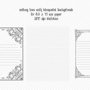 Writing Lines Overlays for Digital Journals - Graph Paper, Writing ...