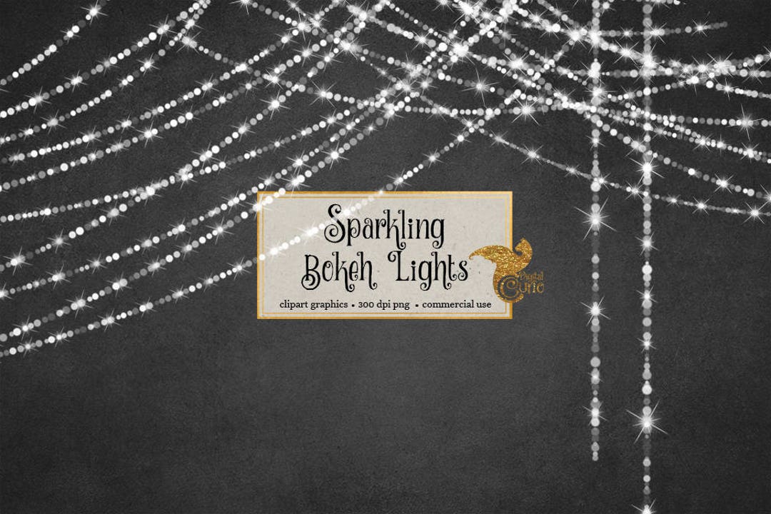 Sparkling Bokeh String Lights Clipart - Digital Overlay PNG Fairy ...