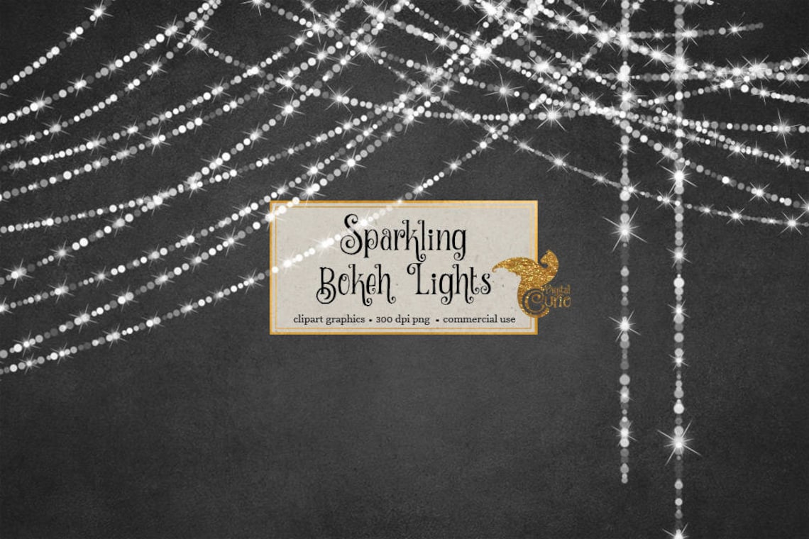 Sparkling Bokeh String Lights Clipart Digital Overlay PNG - Etsy