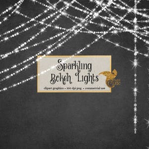 Sparkling Bokeh String Lights Clipart - Digital Overlay PNG Fairy ...