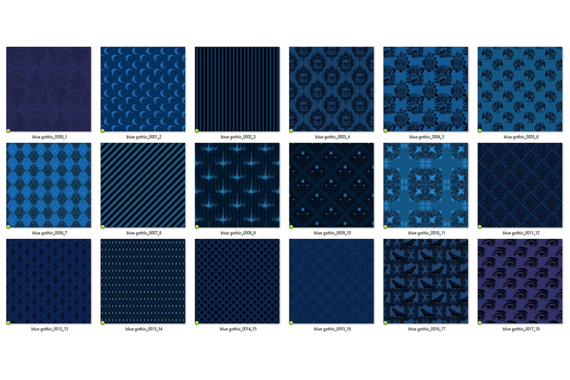 Blue Gothic Digital Paper Seamless Skull Damask Halloween - Etsy