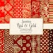 Red and Gold Digital Paper, Seamless Red Gold Foil Backgrounds, Gold ...