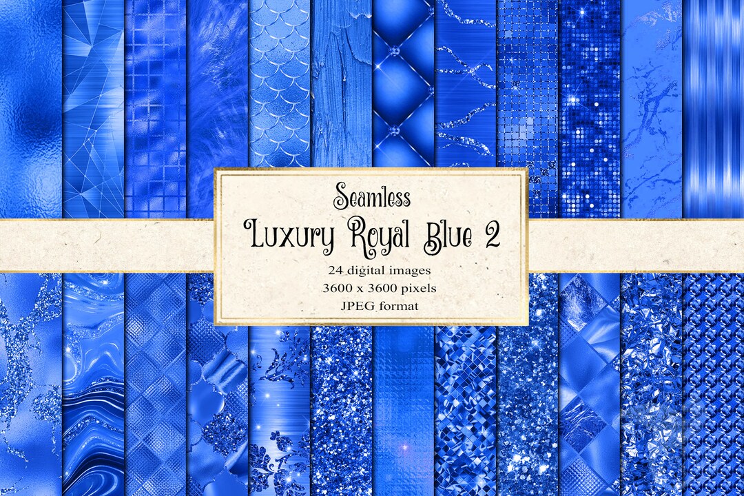 Luxury Royal Blue Digital Paper 2, Seamless Blue Scrapbook Paper ...