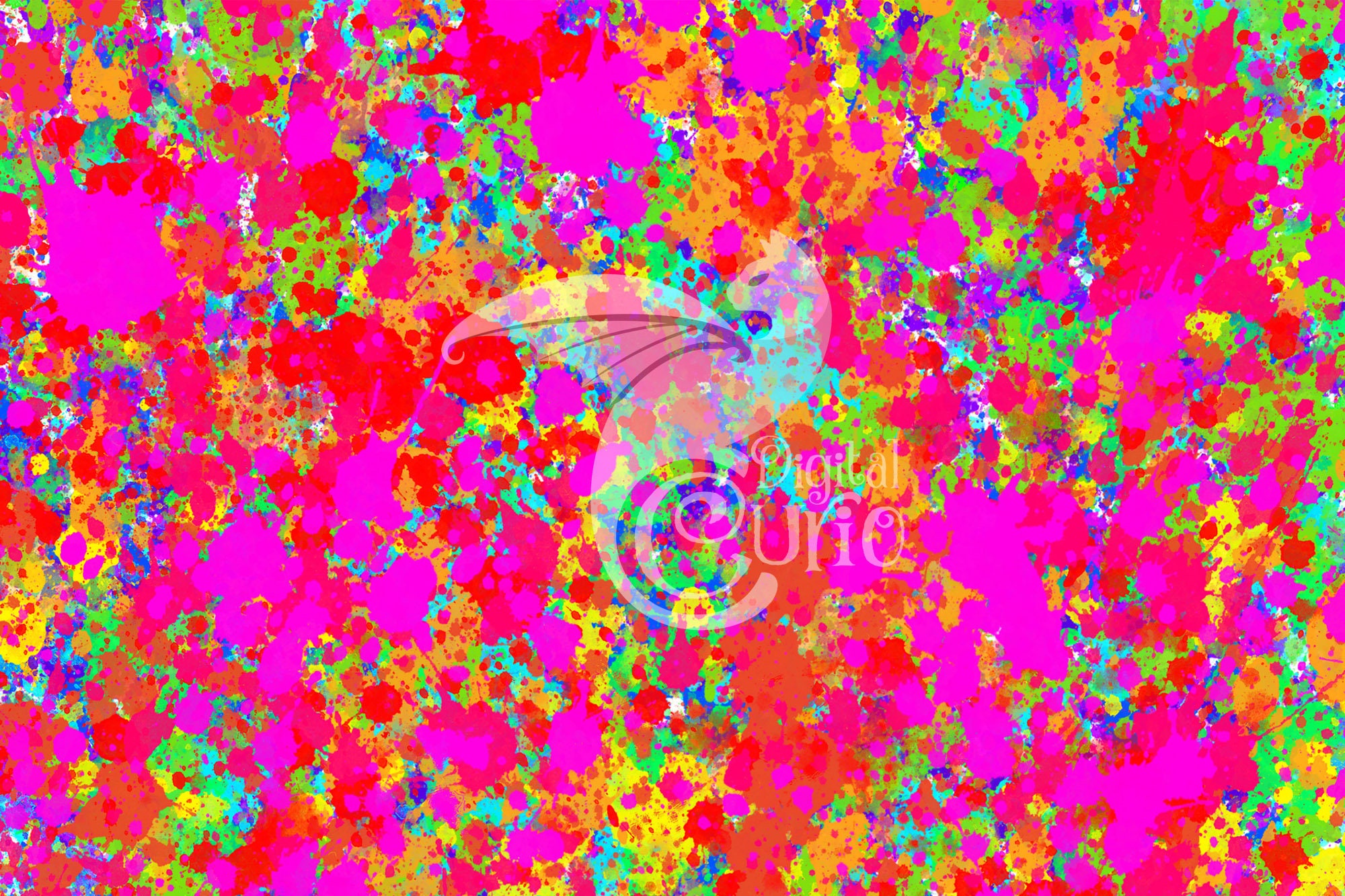 Neon Paint Splatter on White Digital Paper Printable - Etsy