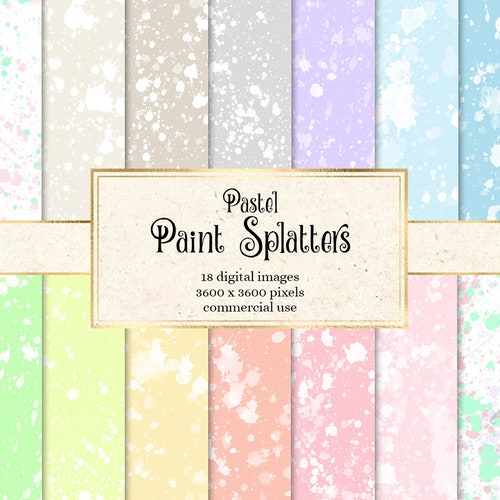Pastel Paint Splatters Digital Paper Printable Scrapbook - Etsy