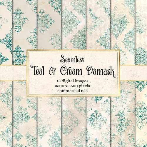 Distressed Gold Damask Digital Paper Grunge Texture Seamless | Etsy