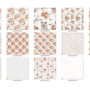 Peachy Floral Digital Paper, Seamless Flower Backgrounds (digital ...