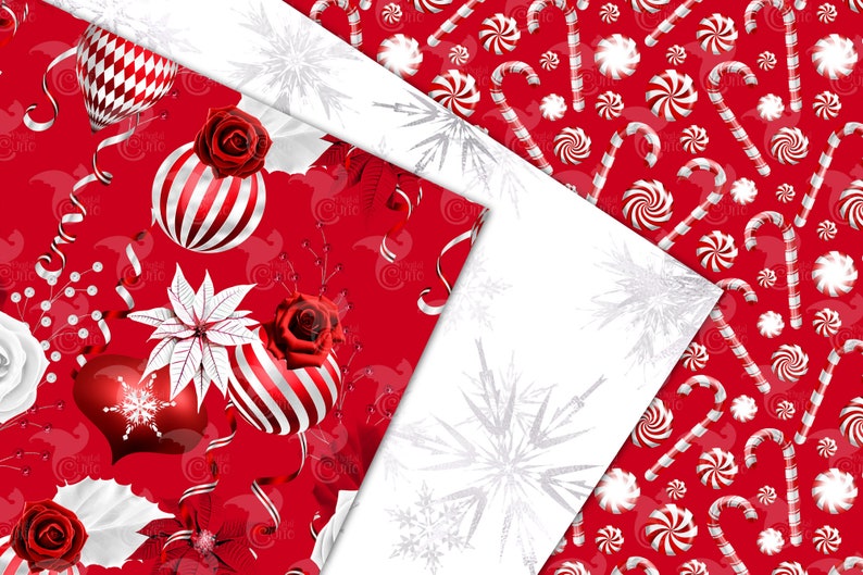 Peppermint Spice Digital Paper Seamless Candy Cane Christmas - Etsy