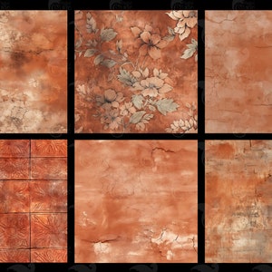 Terracotta Textures Digital Paper, Seamless Rustic Pottery Digital ...